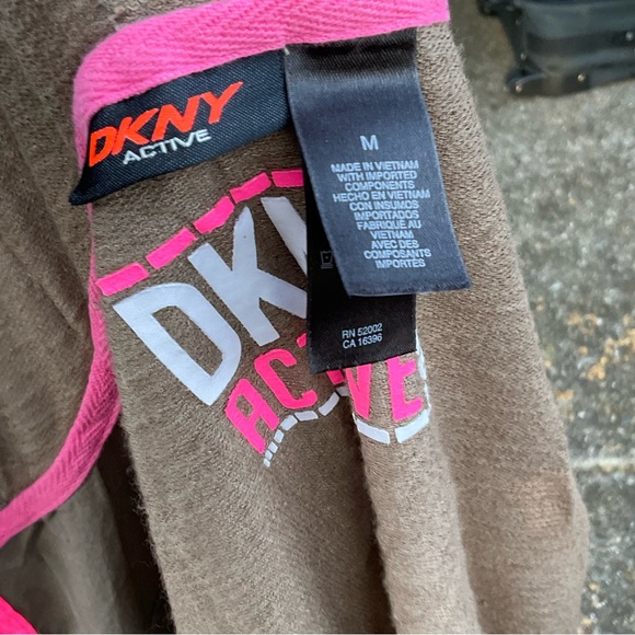 Dkny | Tops | Dkny Active Lightweight Sea Foam Green Zipper Hoodie Neon Pink Accents Medium ...
